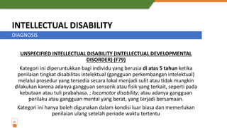 Intellectual Disability Diagnosis, Etiologiy, Treatment Plan | PPTX