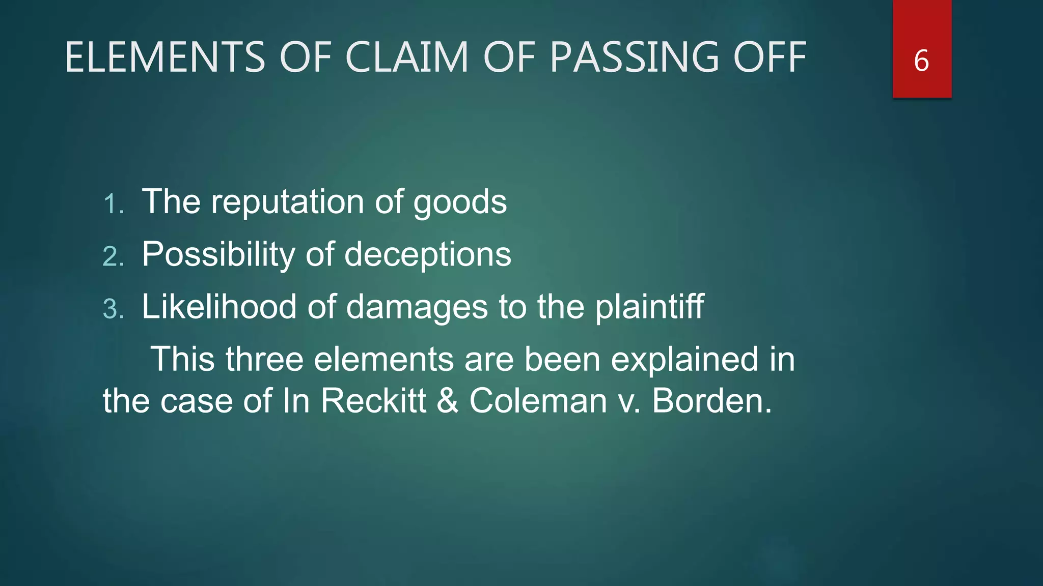 Intelectual property right and Passing Off | PPTX