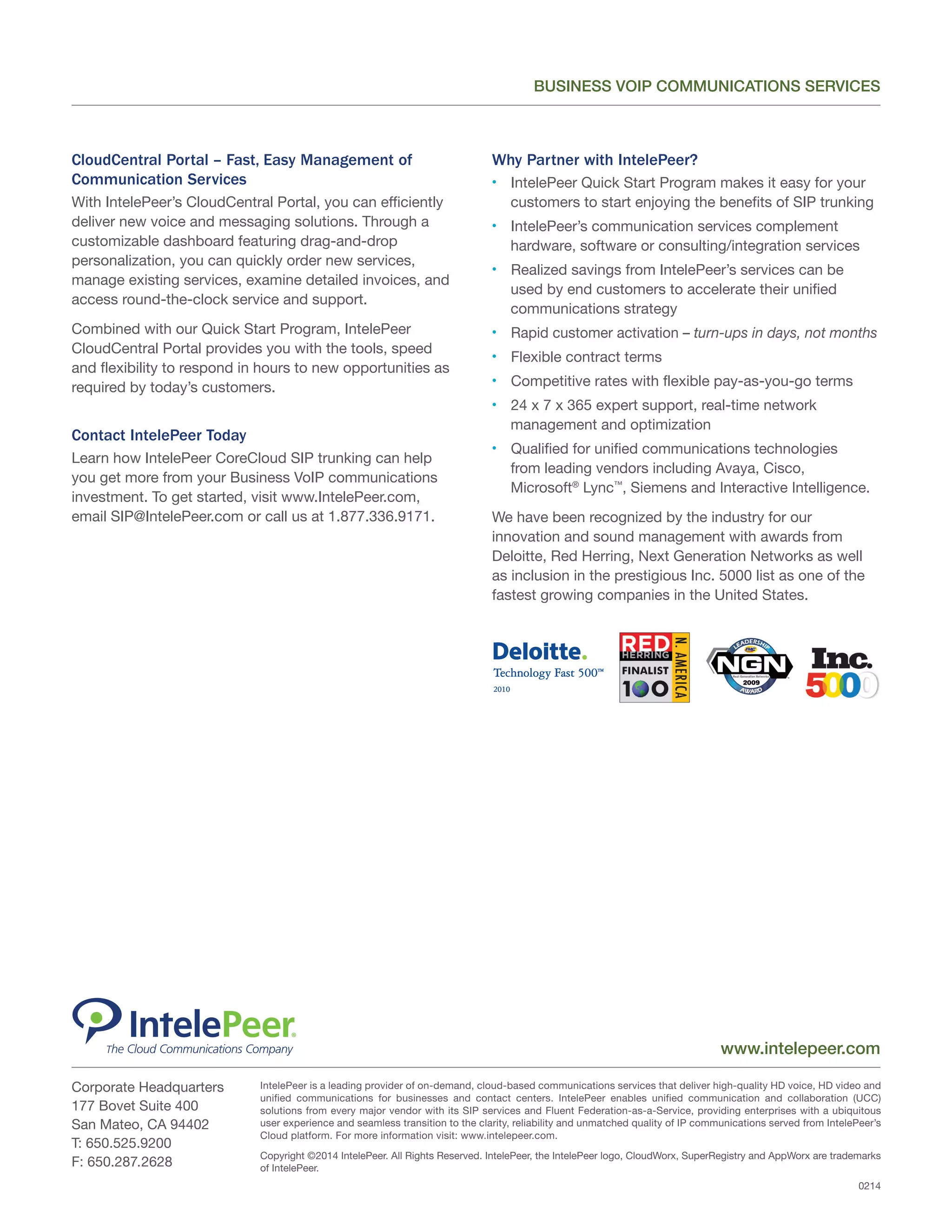 IntelePeer SIP Trunking | PDF