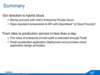 Intel Cloud Foundry and OpenStack | PPTX