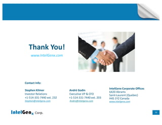 Intelgenx presentation september 2017 final | PPT