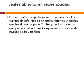 Inteligencia de Fuentes Abiertas en Redes Sociales | PPT