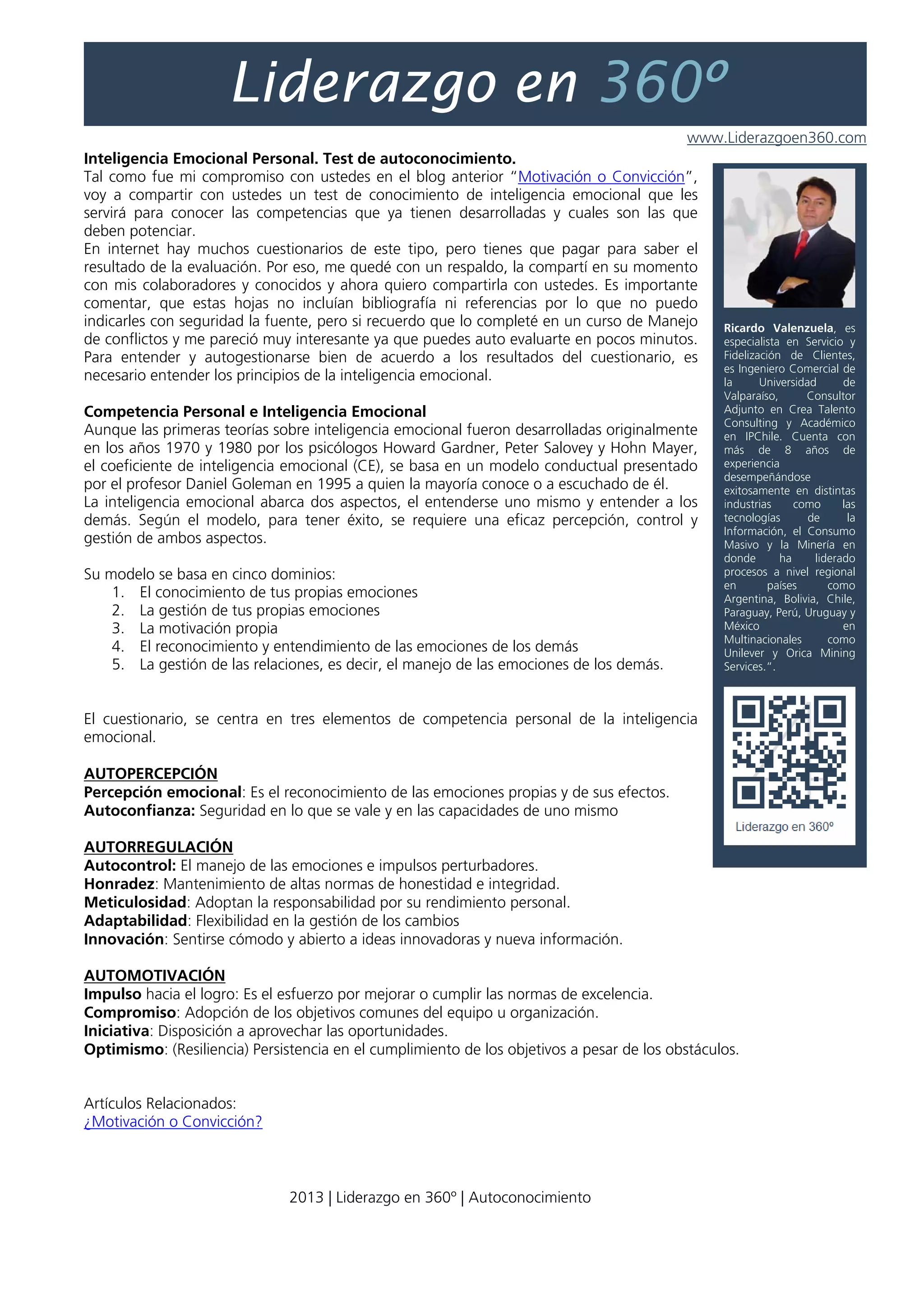 Cuestionario de Inteligencia emocional | PDF