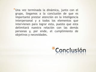 Inteligencia interpersonal | PPTX