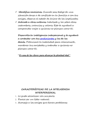 Inteligencia interpersonal | PDF