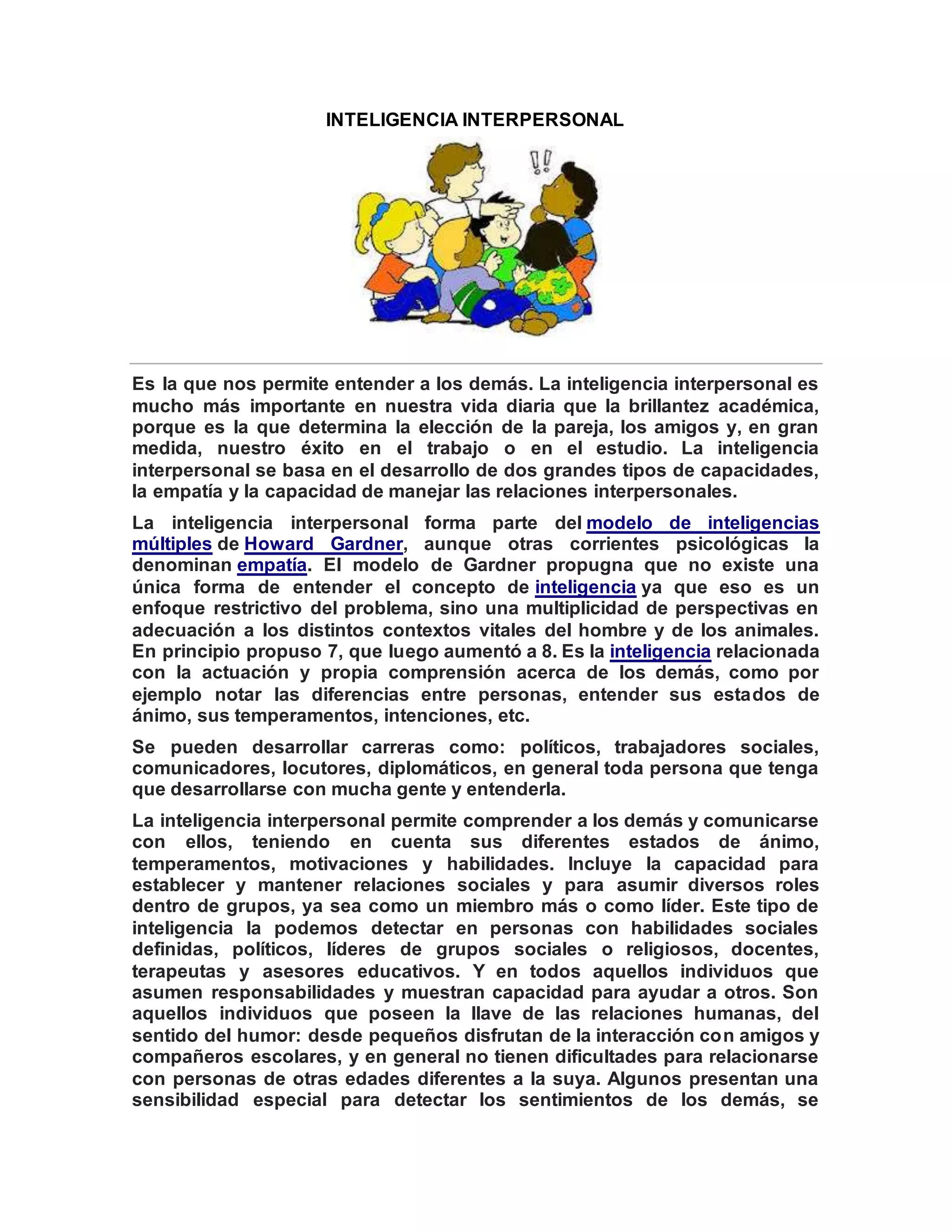 Inteligencia interpersonal | DOCX