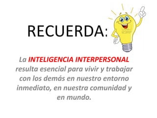 Inteligencia interpersonal | PPT