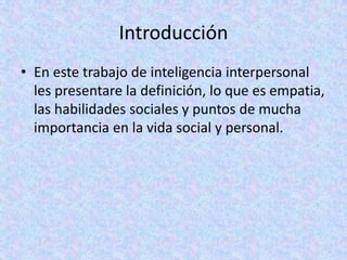 Inteligencia interpersonal angela | PDF