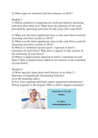 Intel Inc.Refer to the Intel Inc. 2012 financial statements and th.docx