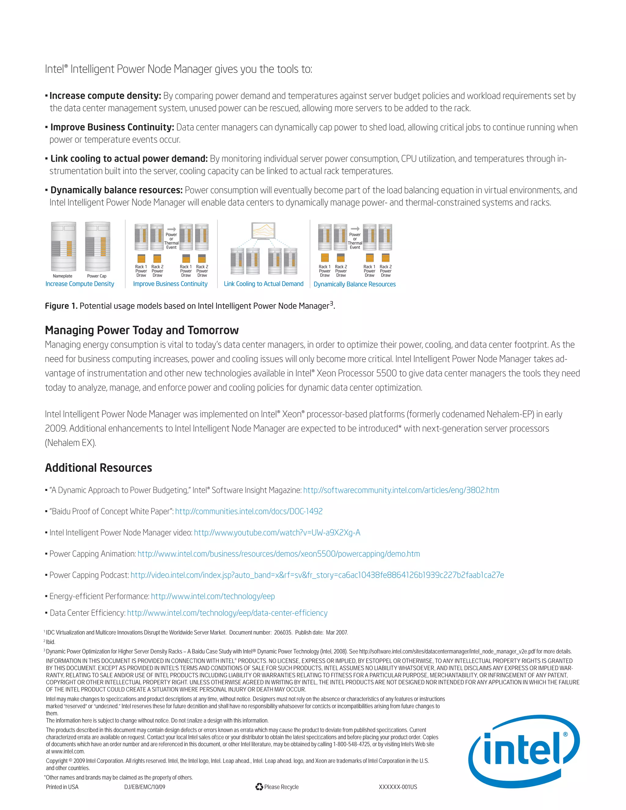 Intel Node Manager Technology Brief | PDF