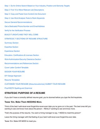 Powerful Resume Strategies to Land The Interview | PDF