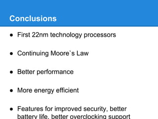 Intel's "Ivy Bridge" Overview | PDF