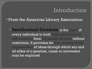 Intellectual Freedom And Censorship In School | PPT