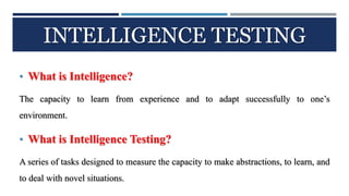 Intellectual and Neuropsychological Assessment | PPTX