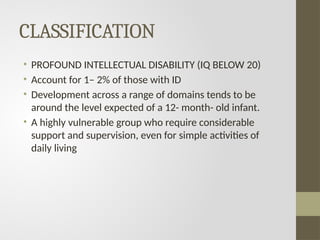 Lecture on DISORDERS OF INTELLECTUAL DEVELOPMENT. | PPTX