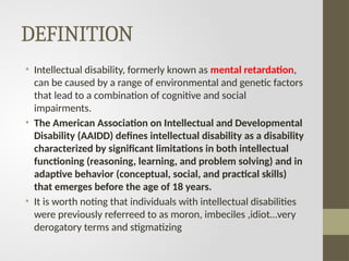 Lecture on DISORDERS OF INTELLECTUAL DEVELOPMENT. | PPTX