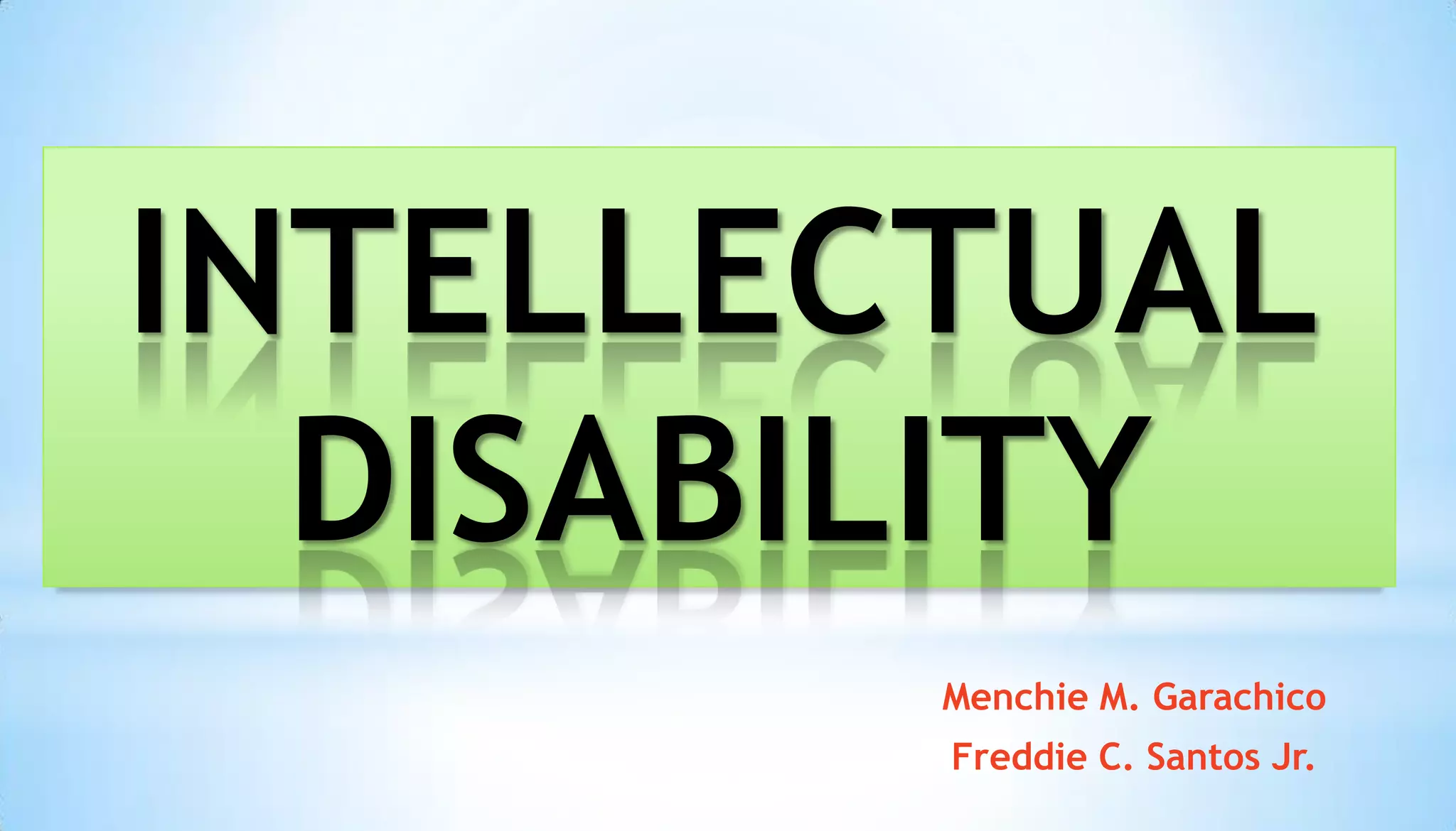 Intellectual disability | PPT