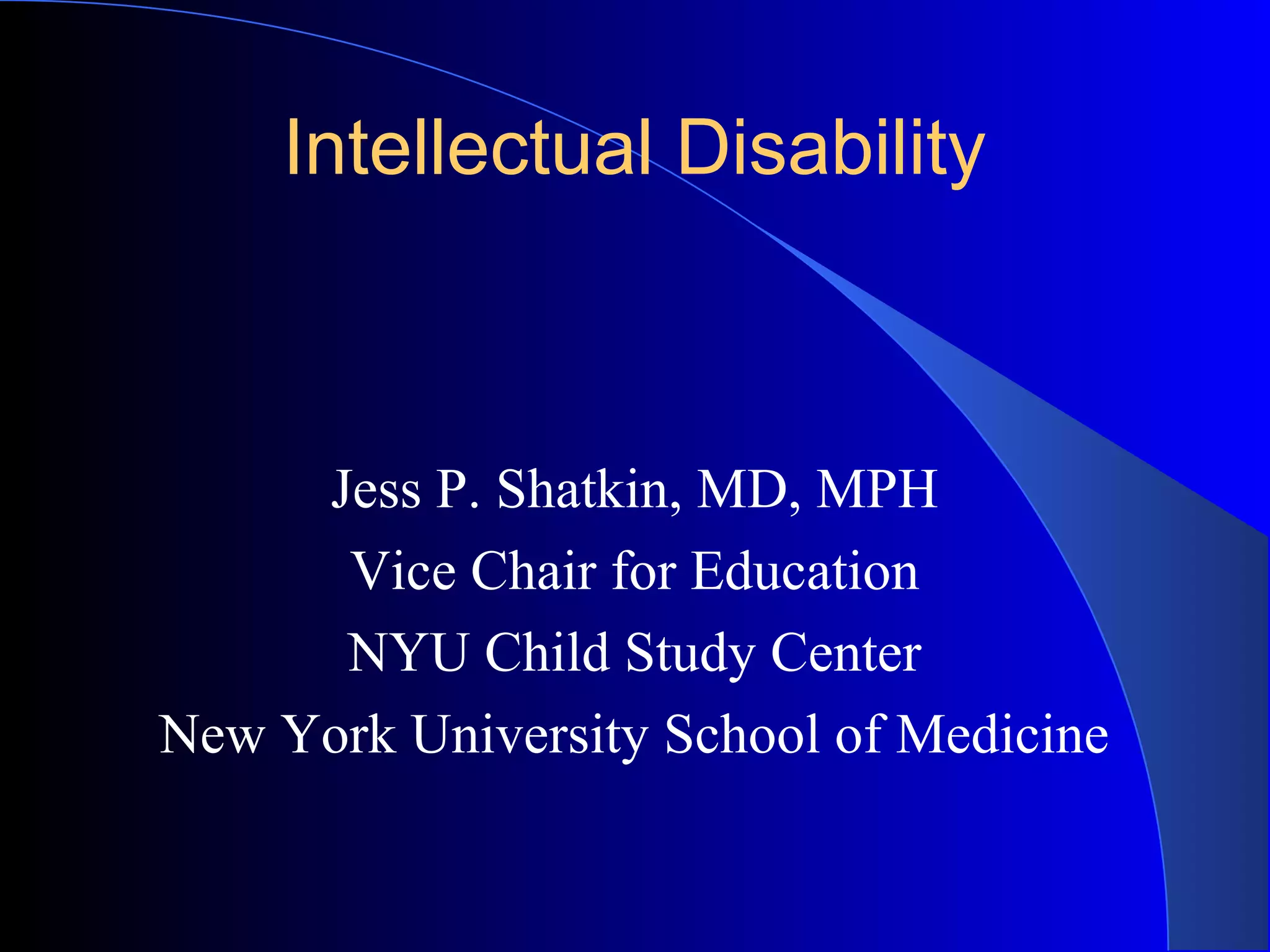 Intellectual disability | PPT