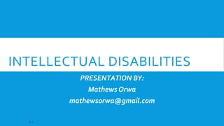 Intellectual disability | PPTX