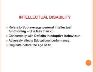 Intellectual disability | PPTX