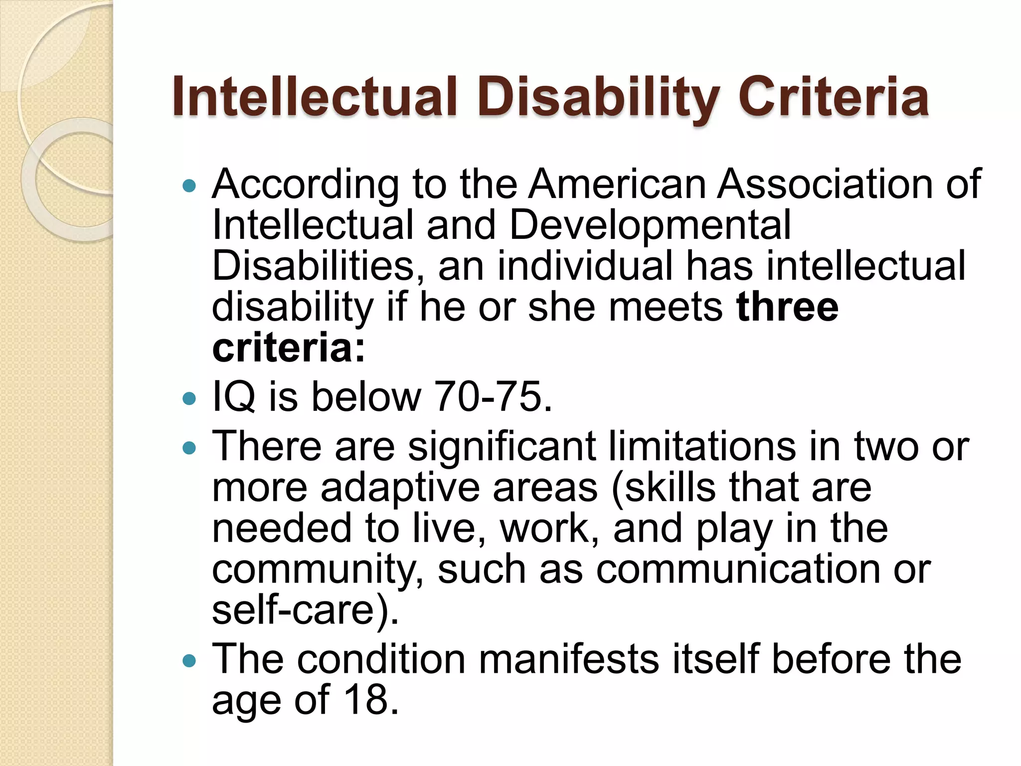Intellectual disability | PPTX