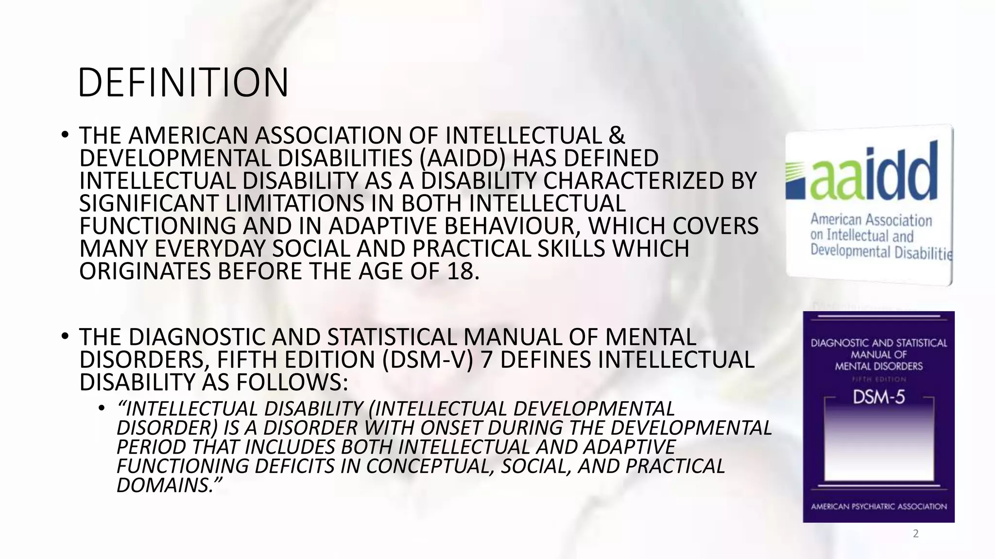INTELLECTUAL DISABILITY PART- I | PPTX