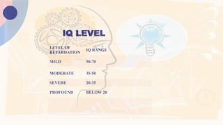 INTELLECTUAL DISABILITY -CLASSIFICATION, SIGN AND PREVENTION, ppt ...