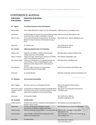 Intellectual Intersections, draft conference program | PDF