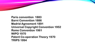 Intellectual Property and Its Convention | PPTX