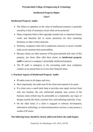 Intellectual property audits 1 | PDF