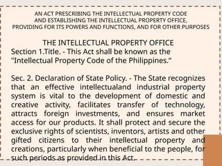 INTELLECTUAL PROPERTY CODE OF THE PHILIPPINES.pptx.pptx