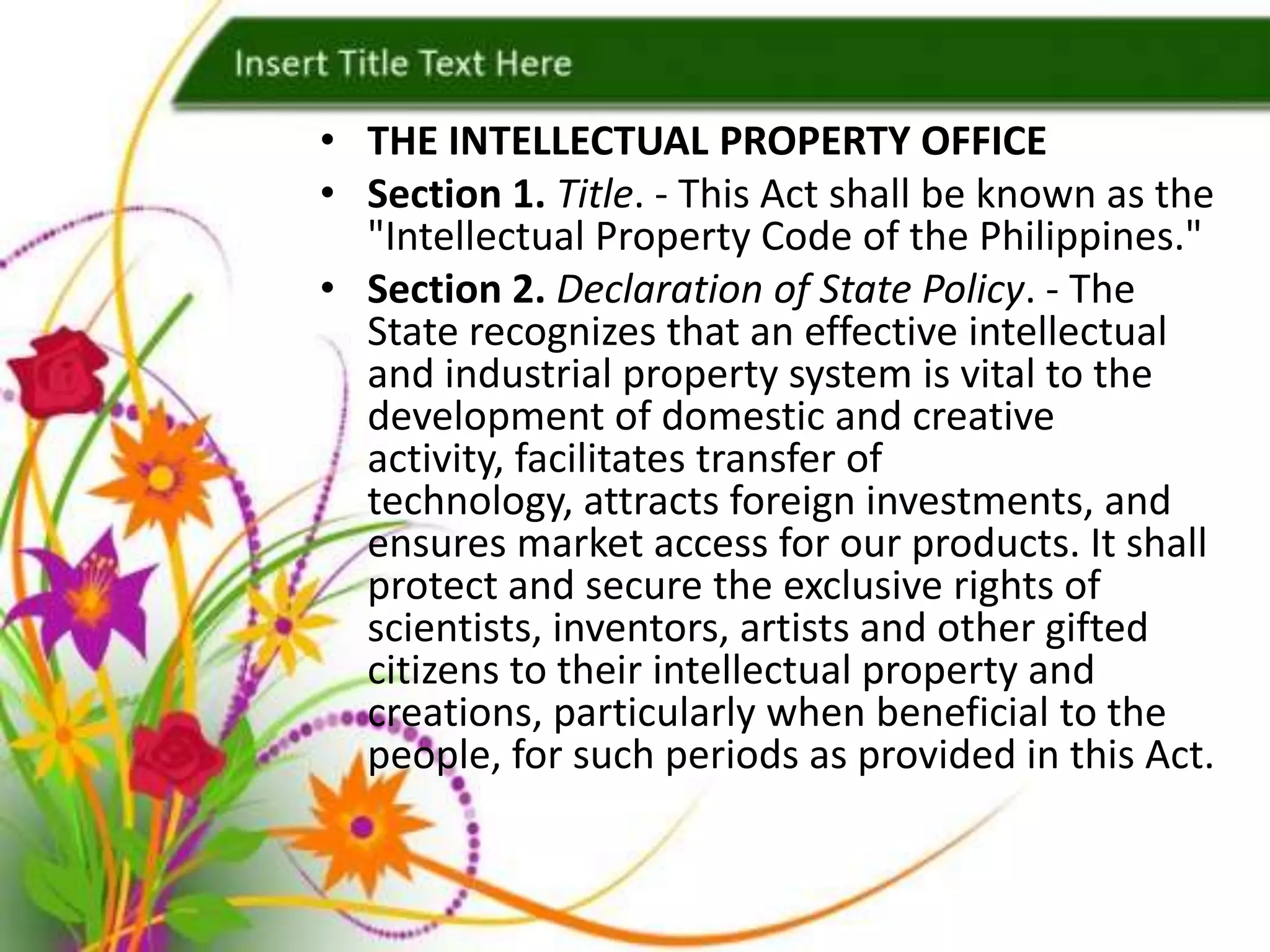Intellectual property issue report | PPTX