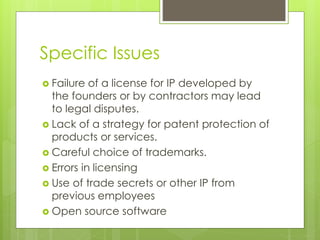 Intellectual property issues for start ups | PPTX