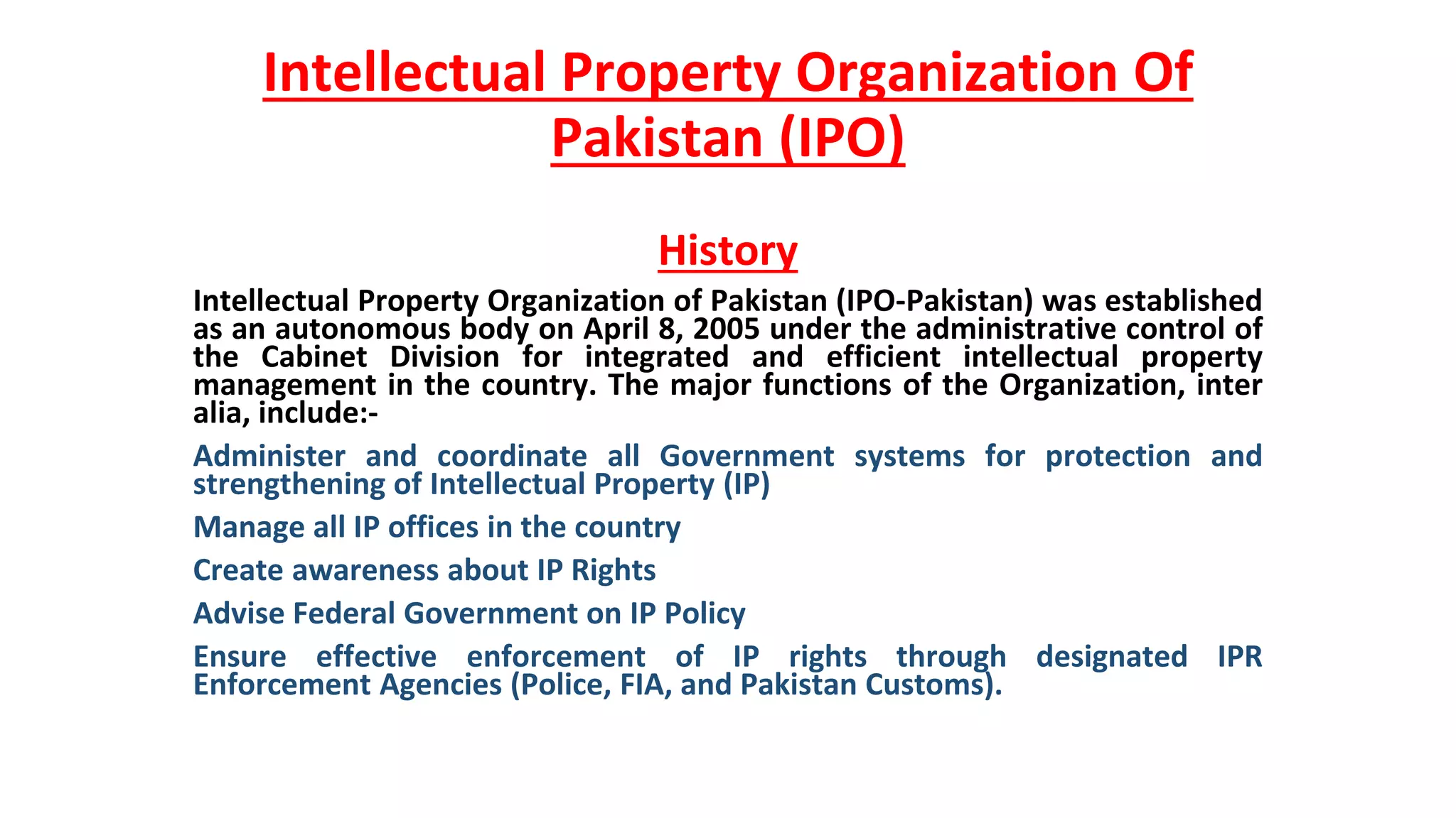 Intellectual Property Organization Of Pakistan (IPO) [Autosaved].pptx
