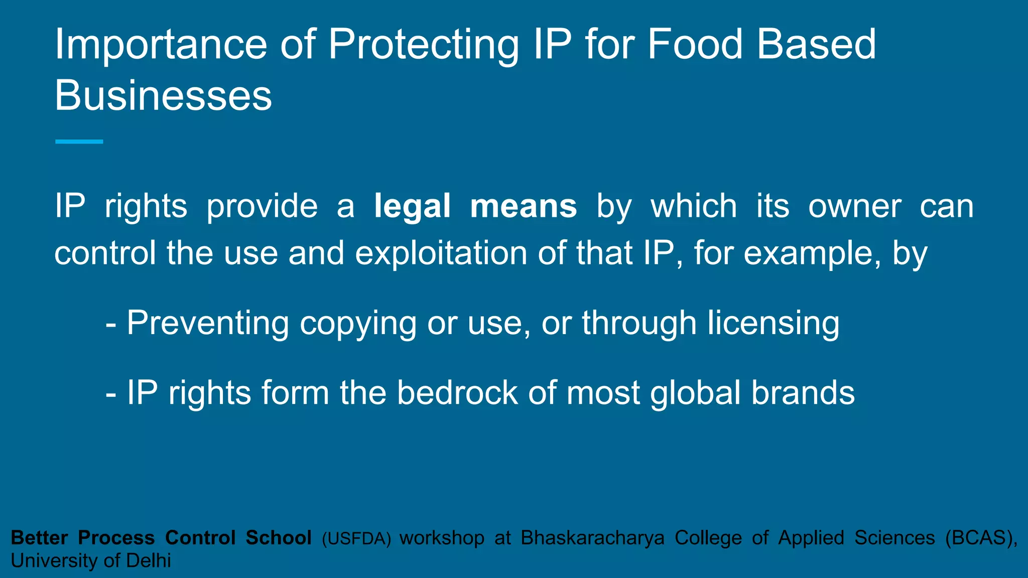 Intellectual Property Rights Protection in Food Industry: An Indian ...