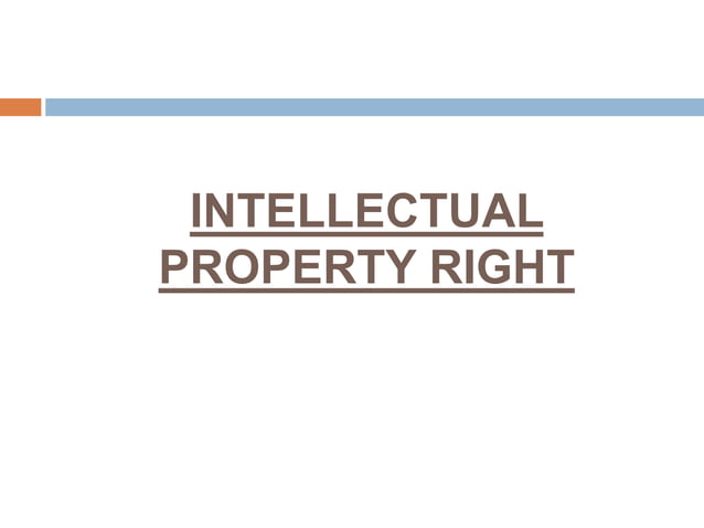 Intellectual property right | PPT