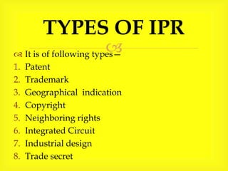 Intellectual property right | PPTX