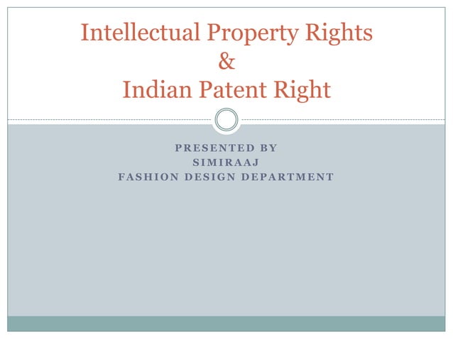 Intellectual property rights | PPT