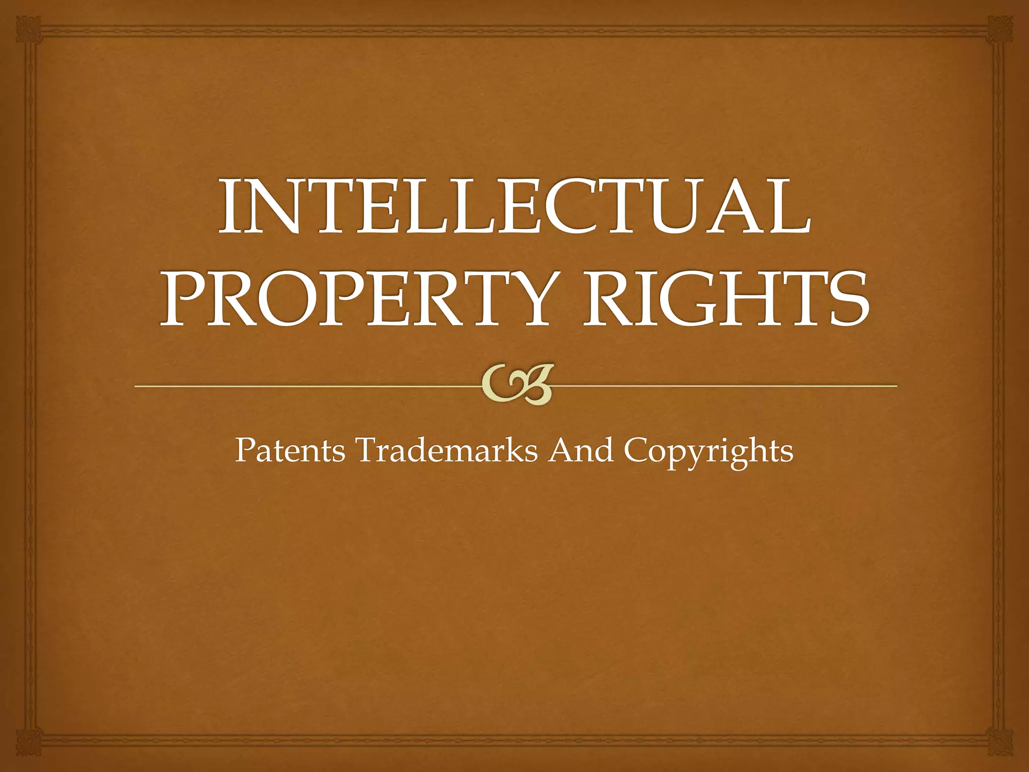 Intellectual Property Rights In India: Patents Trademarks And ...