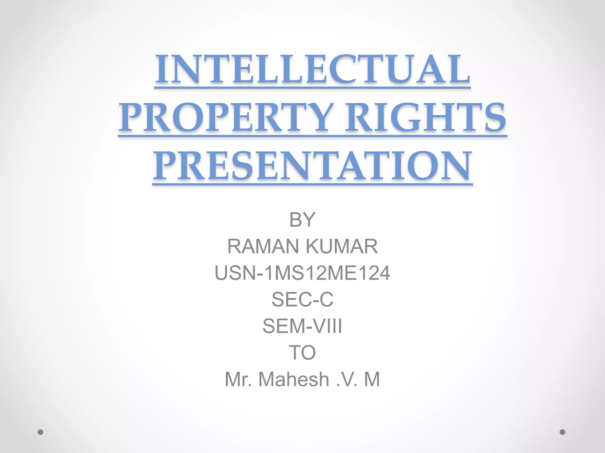 Intellectual property rights | PPTX