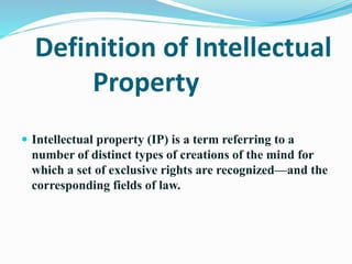 Intellectual property rights | PPTX | Business | Business and Finance