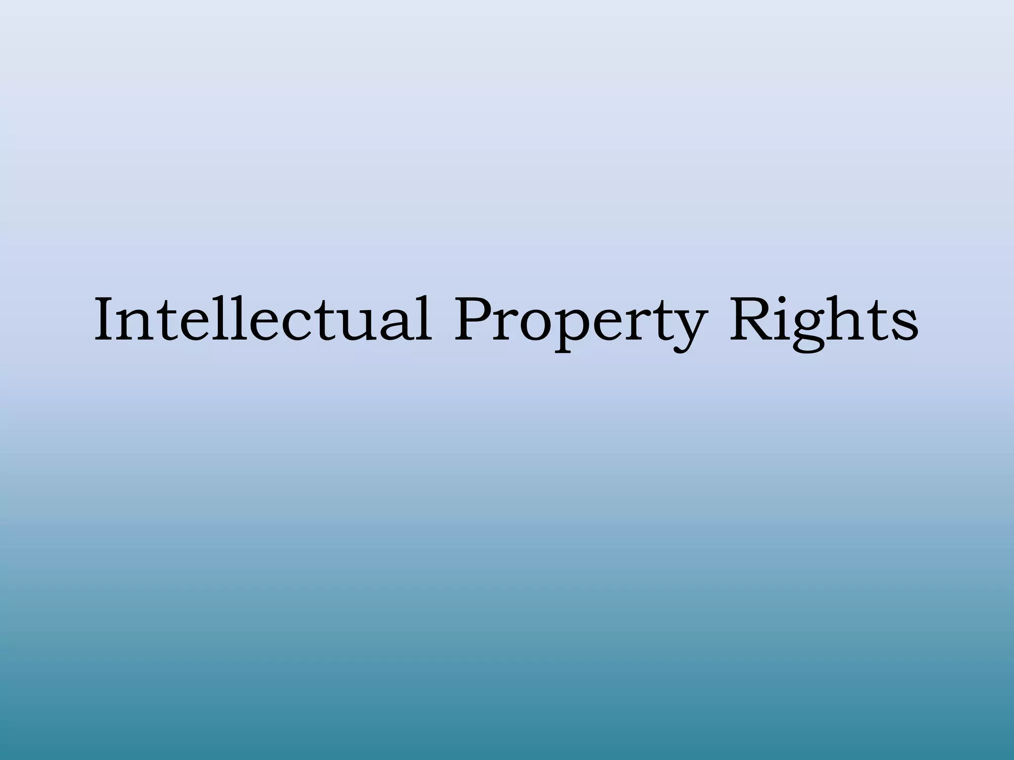 Intellectual property rights | PPTX