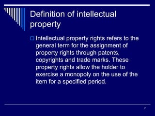 Intellectual property rights | PPT | Business | Business and Finance