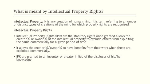 Intellectual property rights | PPT