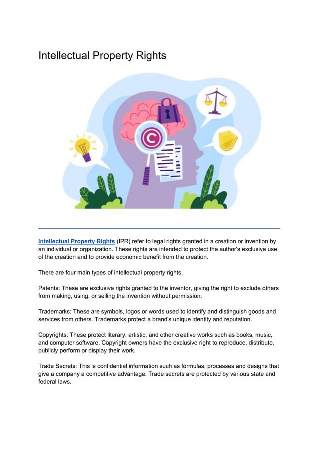 Intellectual Property Rights.docx | Law