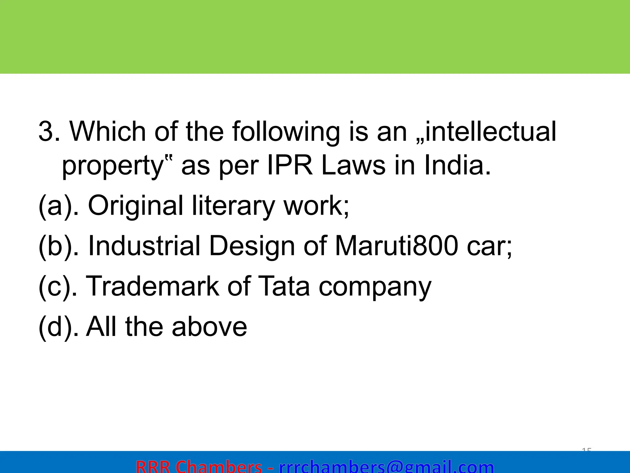 INTELLECTUAL PROPERTY RIGHTS - PPT. pptx | PPT