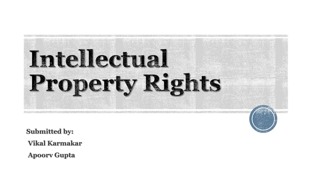Intellectual property rights 2 | PPT
