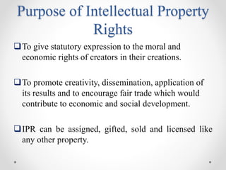 Intellectual property rights and dealing with their acts | PPTX