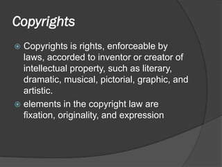 Intellectual property rights in cyberspace | PPTX