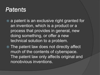 Intellectual property rights in cyberspace | PPTX